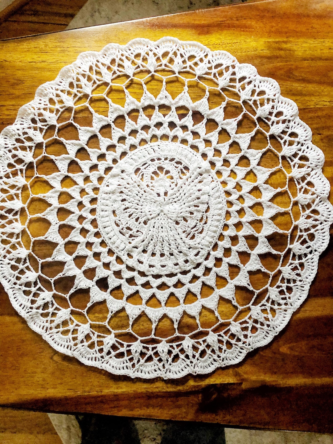 Handmade Crochet Angel Doily: White Cotton Religious Gift - Etsy