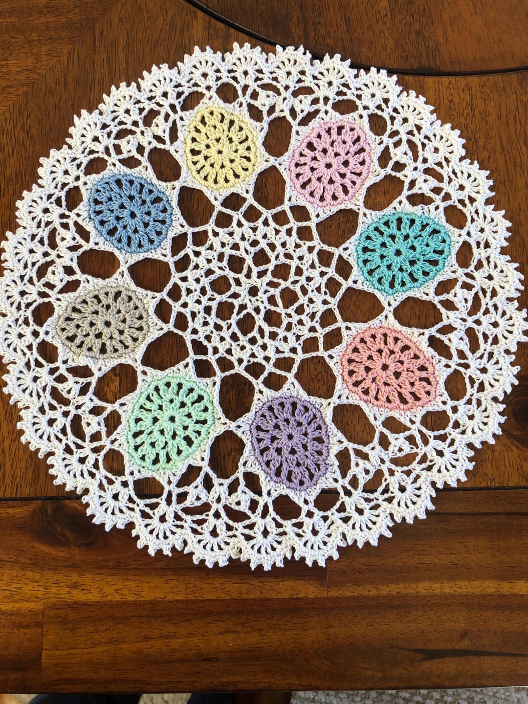 Easter Egg Doily, Pastel Doily, Easter Decor - Etsy