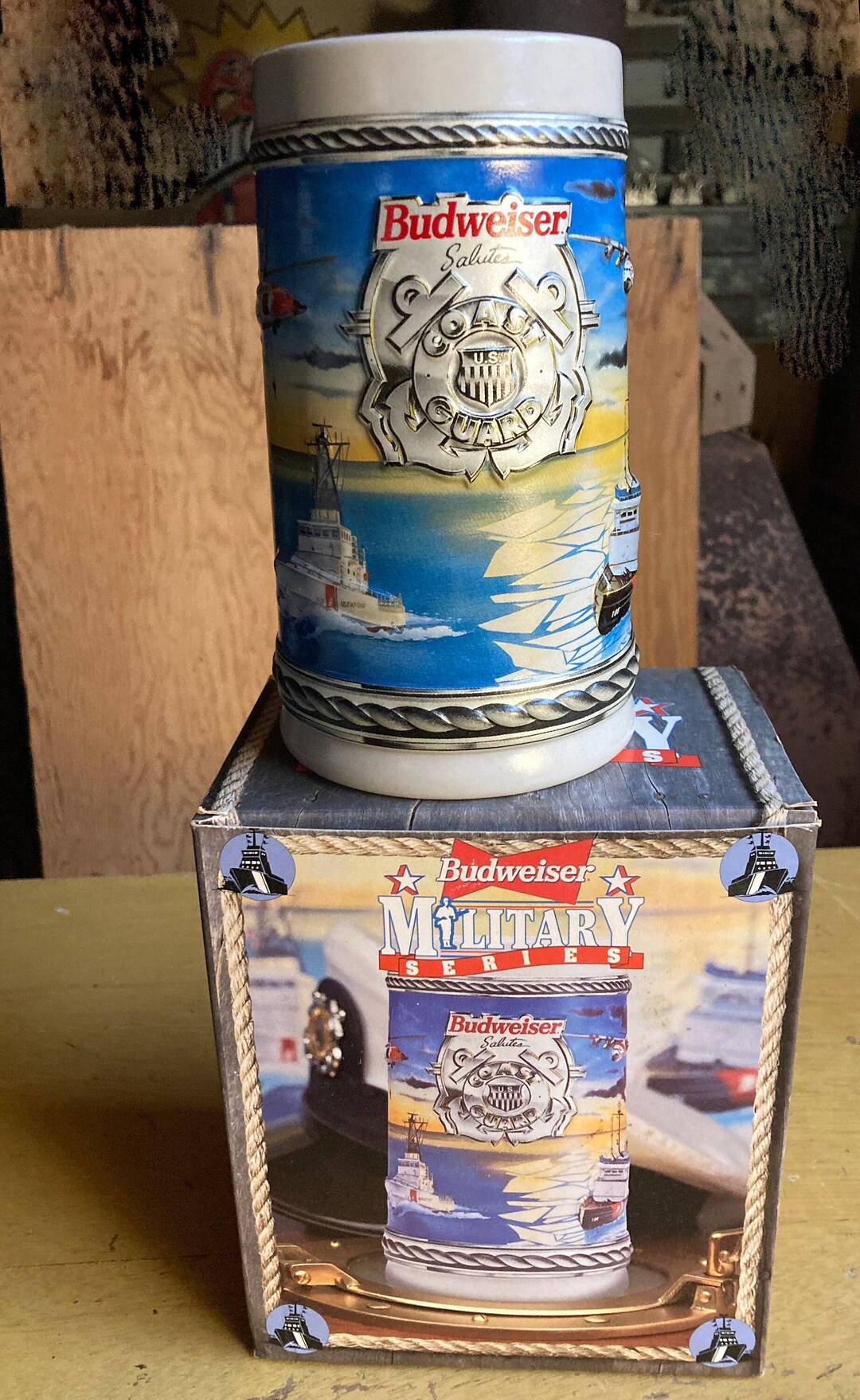 COAST GUARD Budweiser Ceramic Beer Stein Anheuser-busch Military Series ...