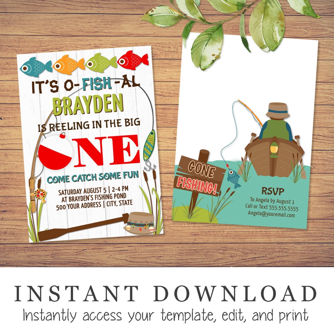 The Big One Fishing Theme White Wood Boys First Birthday Party ...