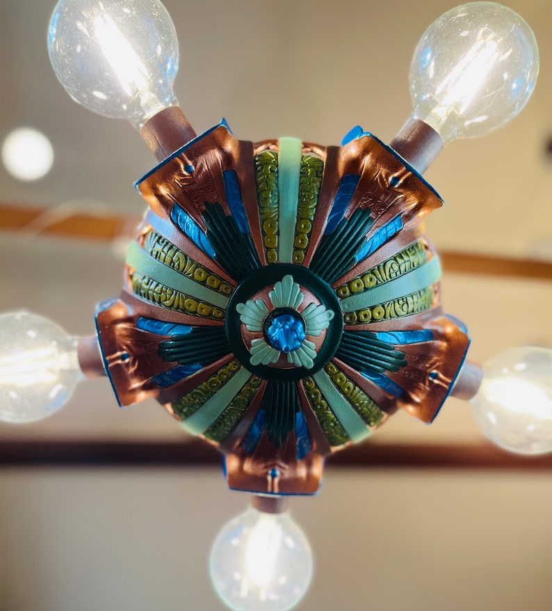 Lincoln - Art Deco Chandelier Light Fixture / 5 Bulbs / Circa 1920's ...