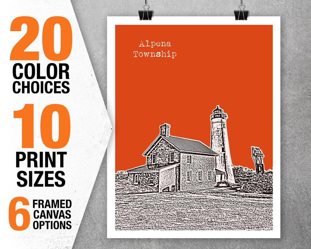 Alpena Township Skyline Poster Art Print Michigan Item T5519 - Etsy