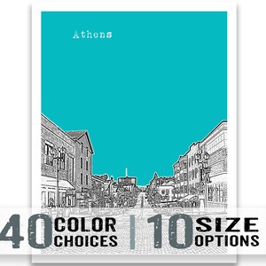 Athens Skyline Poster Print Art Ohio OH Item T2108 - Etsy