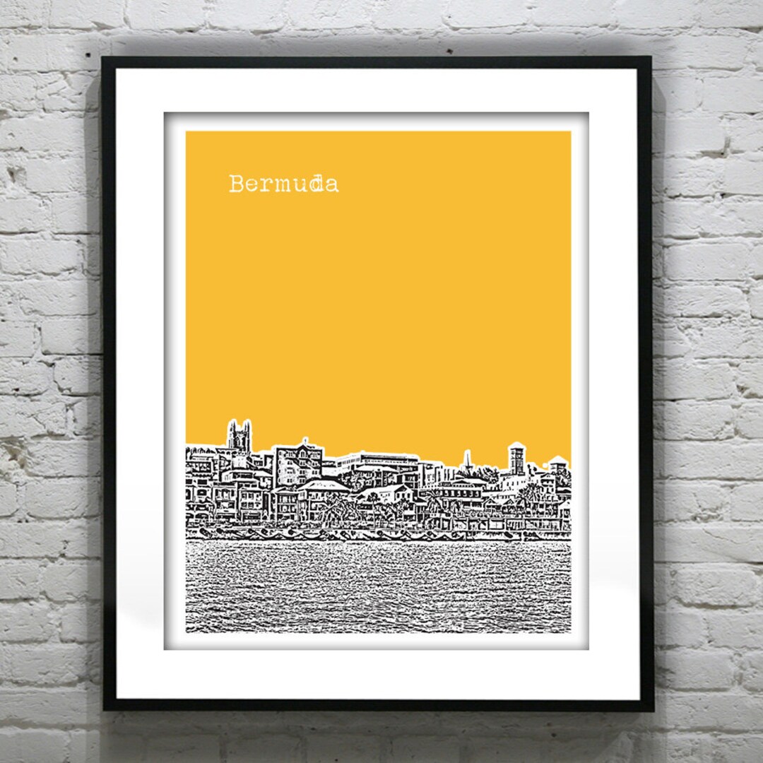 Bermuda Poster Art Print Skyline Hamilton Bermuda - Etsy