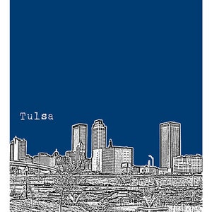Tulsa Poster Art Skyline Print Oklahoma OK Version 2 - Etsy