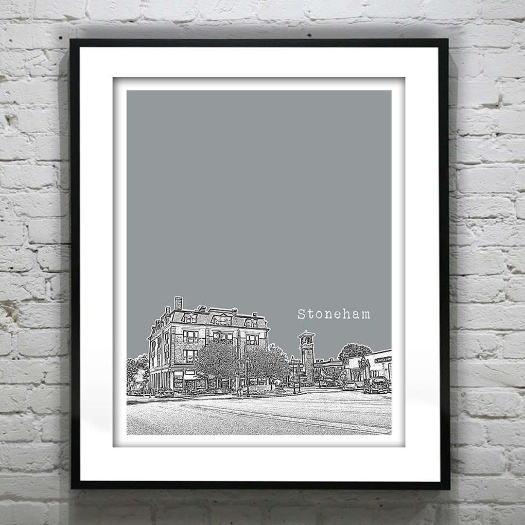 Stoneham Massachusetts Skyline Poster Art Print MA Item T4480 - Etsy