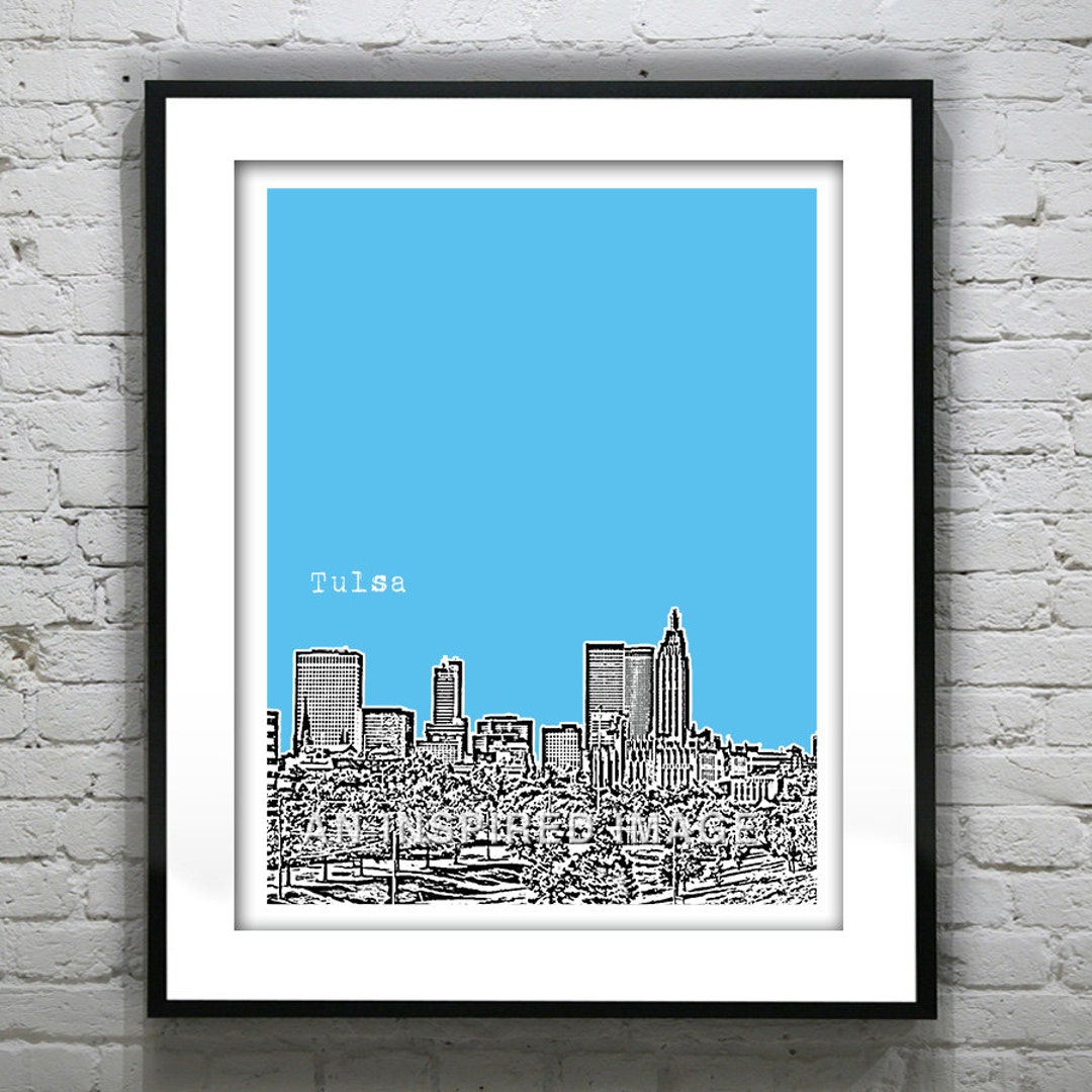 Tulsa Poster Art Skyline Print Oklahoma OK - Etsy