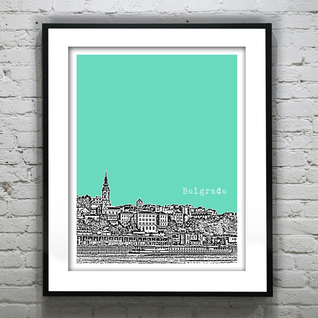 Belgrade Serbia City Skyline Poster Art Print Item T5463 - Etsy