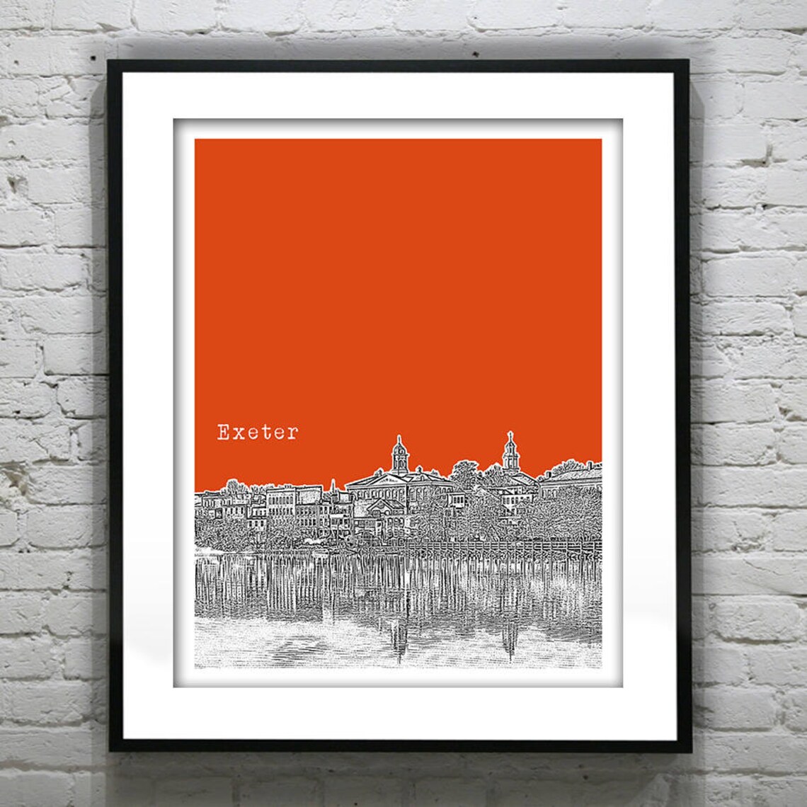 Exeter New Hampshire Poster Print Art Skyline NH Item T4244 - Etsy