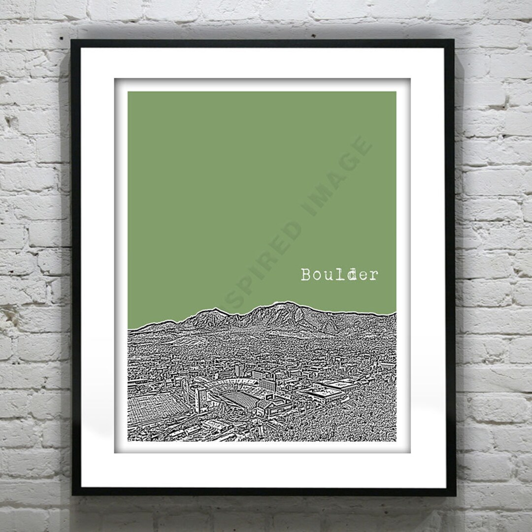 Boulder CO Skyline Colorado Poster Art Print Item T2362 - Etsy