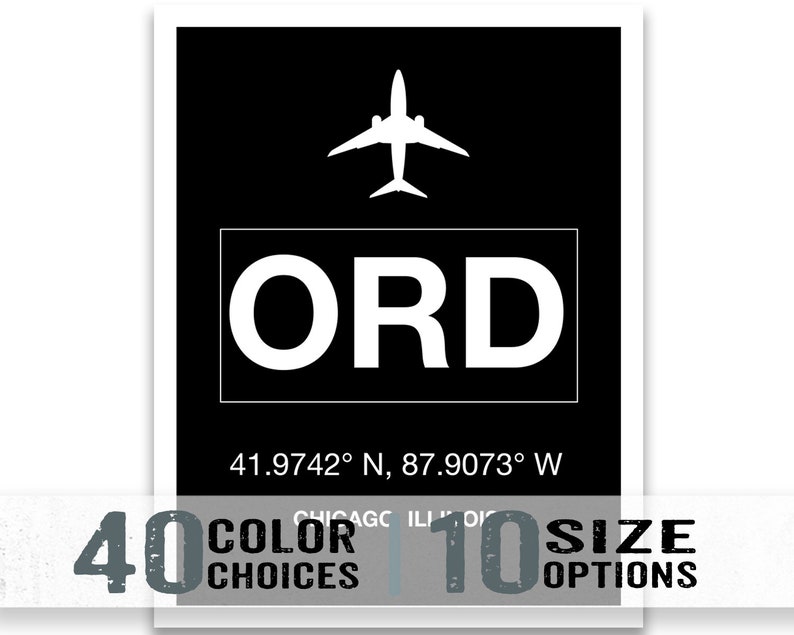 ORD O'hare Chicago International Airport Aviation Poster Art Print ...