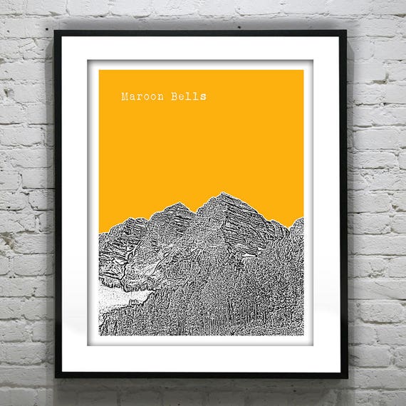 Maroon Bells Aspen Colorado Poster Art Print Skyline Item - Etsy