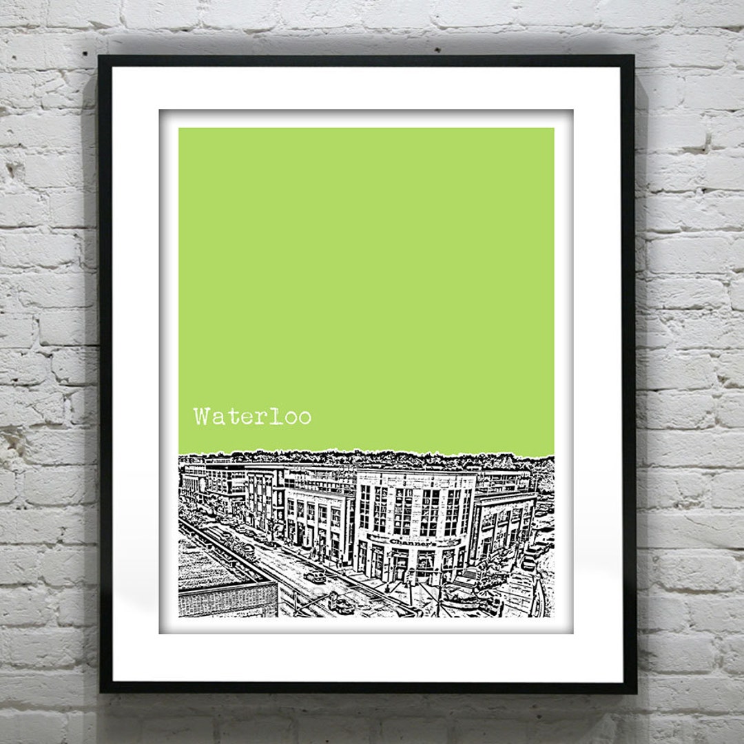 Waterloo Skyline Poster Art Print Ontario Canada Downtown - Etsy