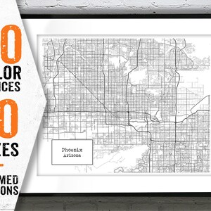 Phoenix Arizona Blueprint Map Poster Art Print Item T4597 - Etsy