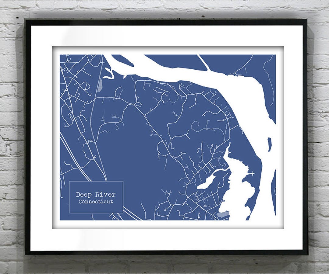 Deep River Connecticut Blueprint Map Poster Art Print - Several Sizes ...