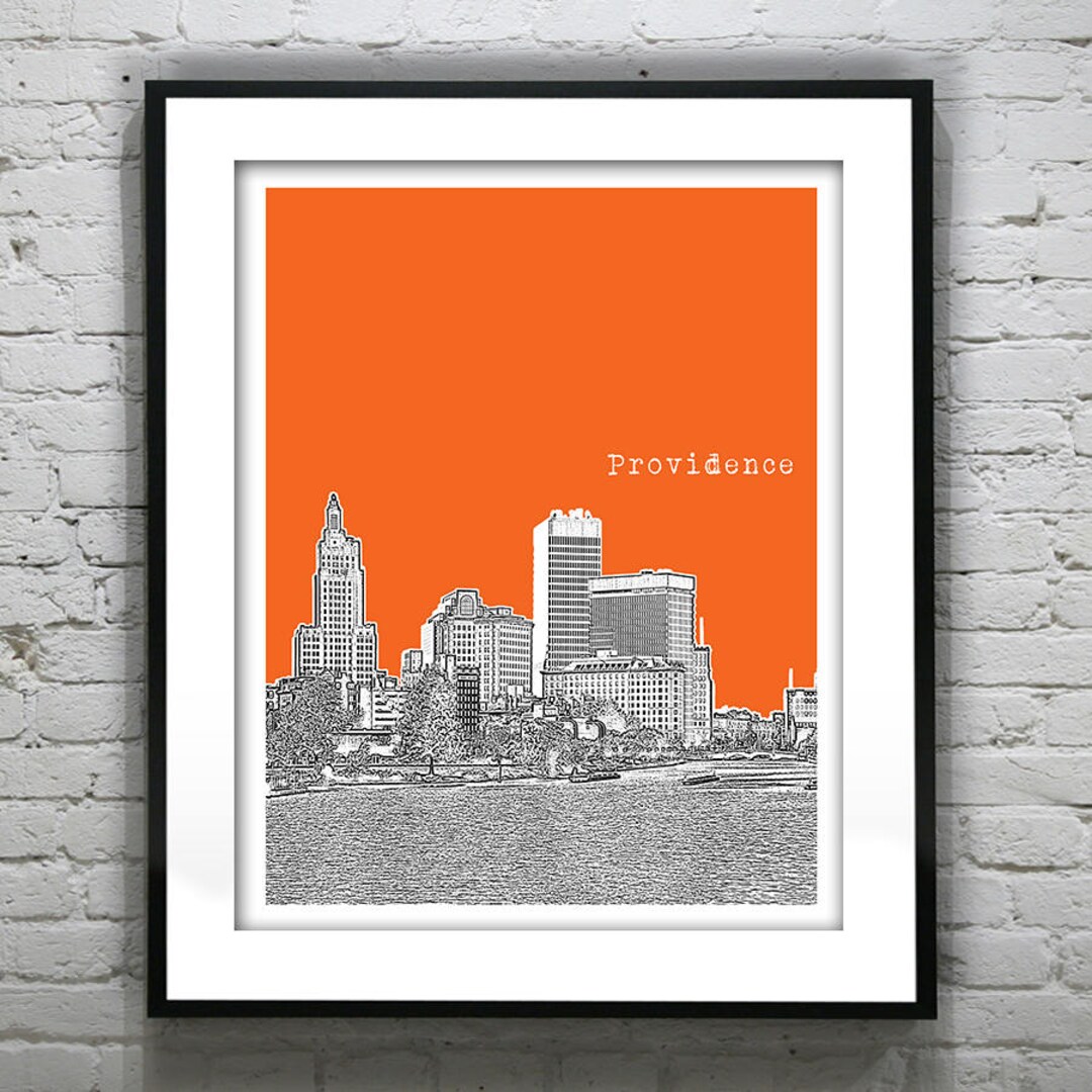 Providence Poster Rhode Island Skyline Art Print RI Item T1226 - Etsy