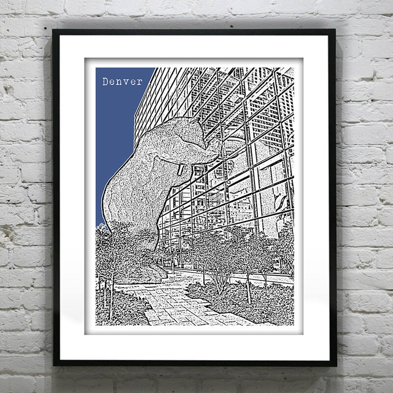 Denver Blue Bear Art - Etsy
