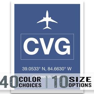 CVG Cincinnati Ohio International Airport Aviation Poster Art Print ...