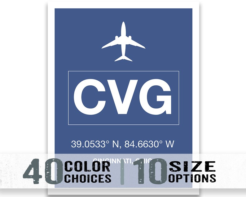 CVG Cincinnati Ohio International Airport Aviation Poster Art | Etsy