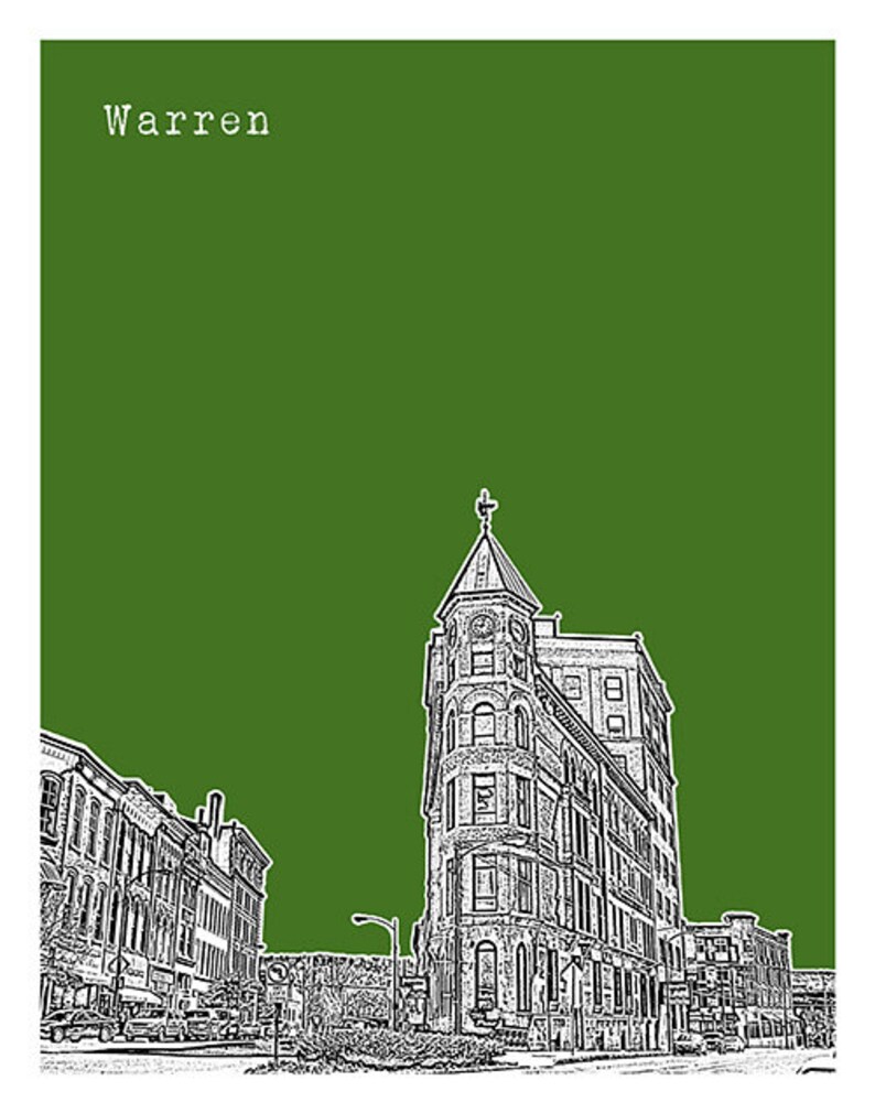 Warren Pennsylvania Poster Art Skyline Print PA - Etsy
