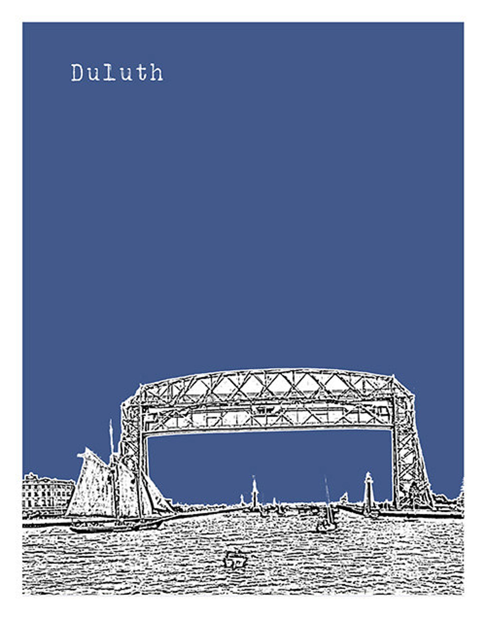 Duluth Minnesota Poster Art Skyline Print MN Version 3 - Etsy