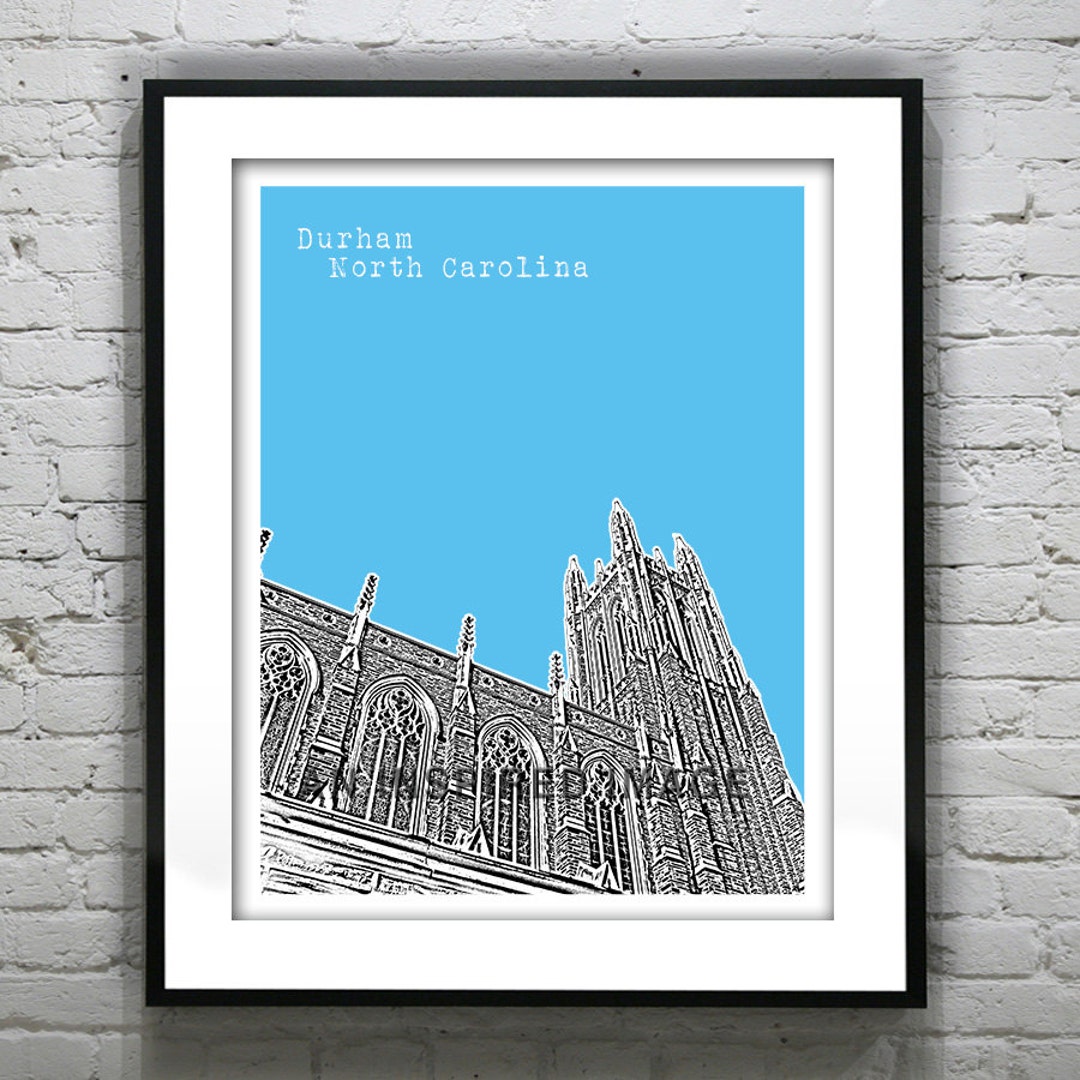 Durham Skyline Art Print Poster North Carolina Item T4486 - Etsy