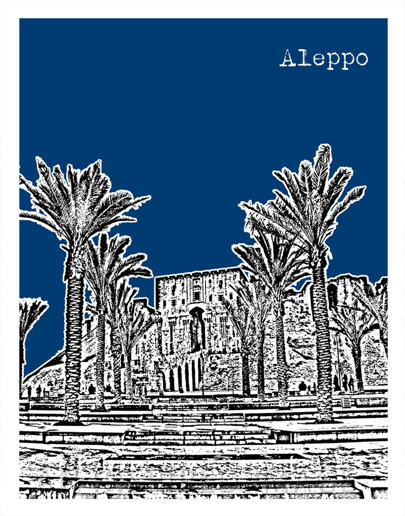 Aleppo Syria Art Print Skyline Middle East Citadel - Etsy