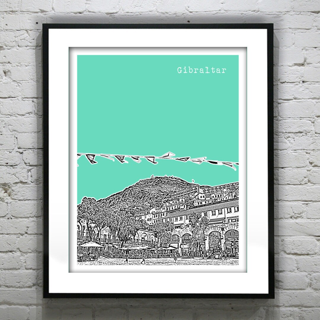 Gibraltar Poster Art Print Skyline Version 1 - Etsy