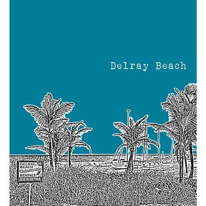 Delray Beach Skyline Poster Art Print Florida Item T4254 - Etsy