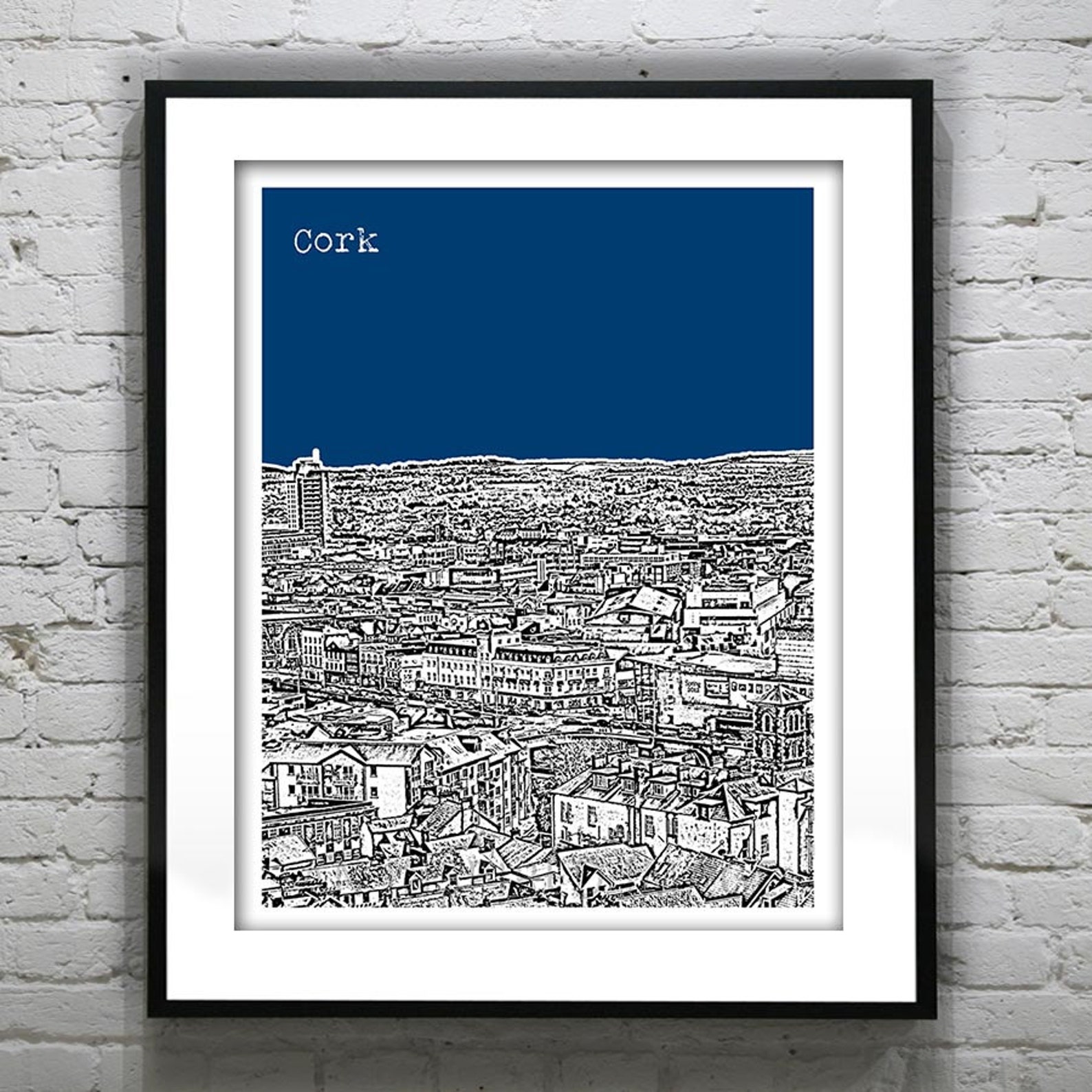 Cork Ireland Poster Print Skyline Travel Art Republic of - Etsy
