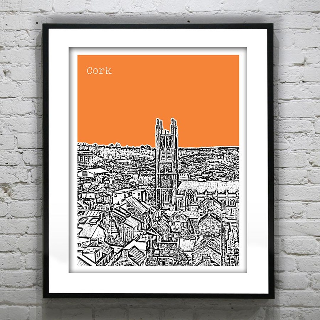 Cork Ireland Poster Print Skyline Travel Art the Republic of Ireland ...