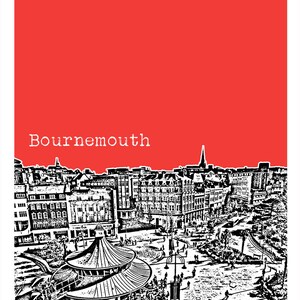 Bournemouth England City Skyline Poster Art Print UK United Kingdom - Etsy