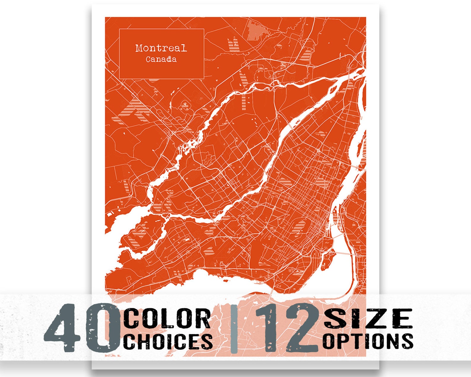 Montreal Canada Blueprint Map Portrait Poster Art Print Item T - Etsy