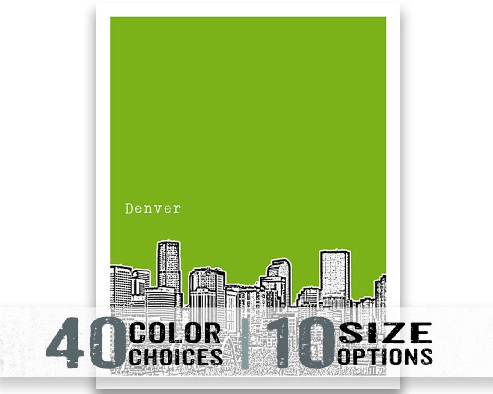 Denver Colorado Poster Art Print Skyline Item T1249 - Etsy