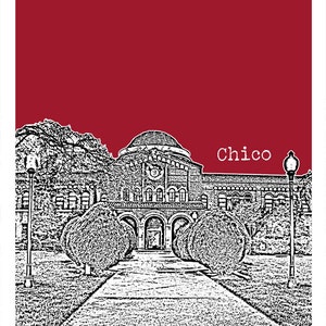 Chico California State Skyline Art Print Poster CA - Etsy