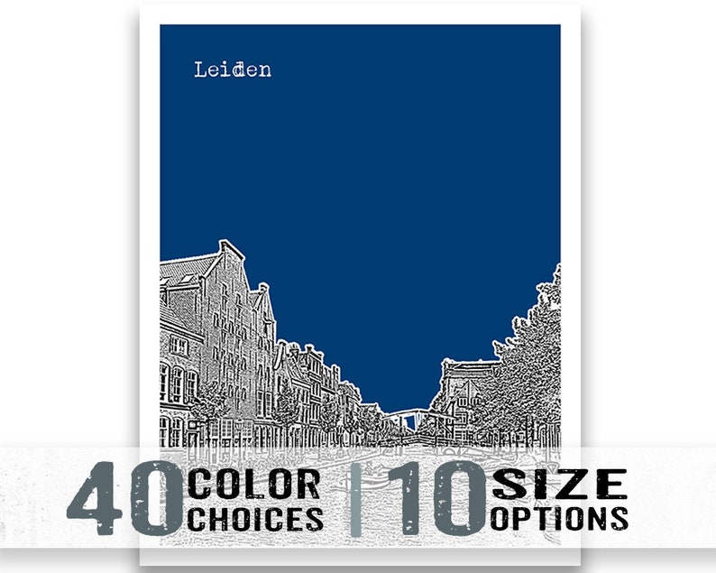 Leiden Netherlands City Skyline Poster Art Print Item T1598 - Etsy