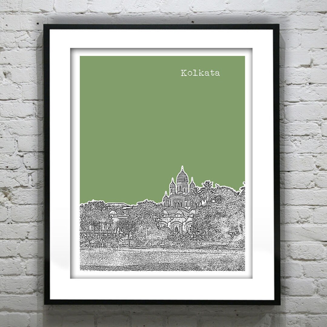 Kolkata Calcutta Skyline Poster Art Print India - Etsy