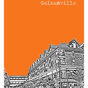 Gainesville Skyline Poster Art Print Florida FL Version 1 - Etsy