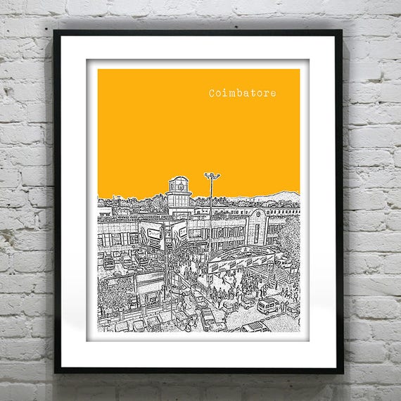 Coimbatore India Poster Art Print Skyline India Item T1112 - Etsy