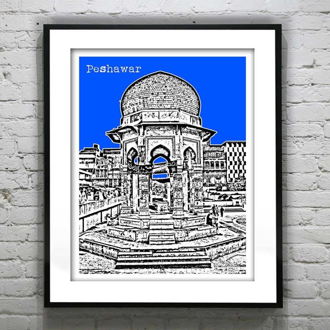 Peshawar Pakistan Poster Art Print Skyline Chowk Yaadgar - Etsy