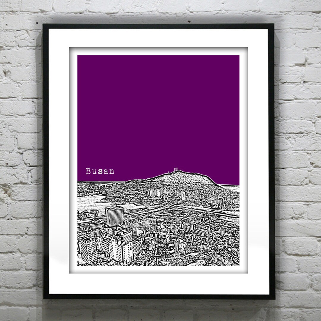 Busan South Korea Skyline Poster Art Print Travel Item T2491 - Etsy