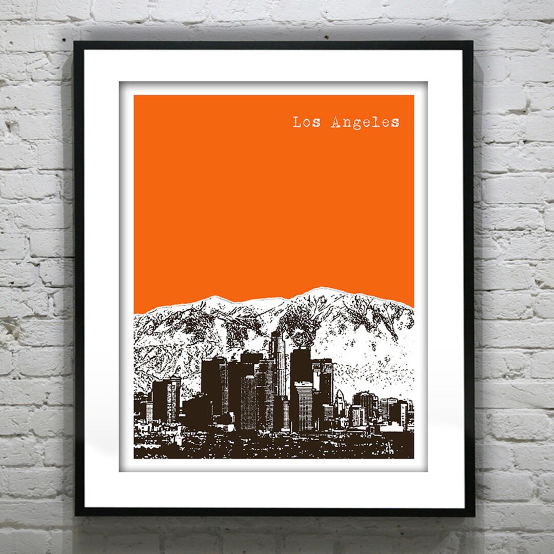 Los Angeles LA Skyline Poster Art Print California Item T1175 - Etsy