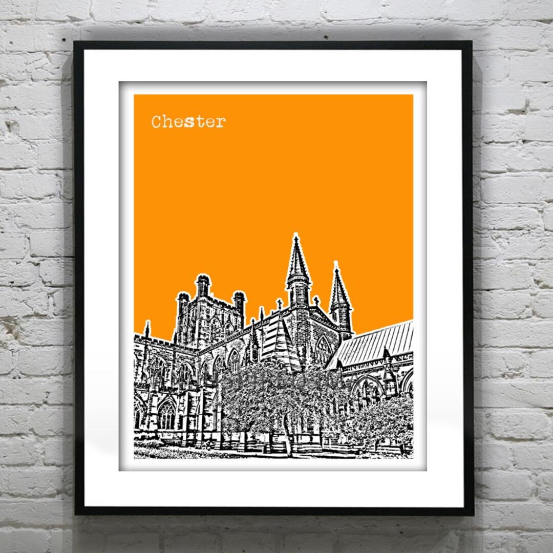 Chester Poster Art Print Skyline Cheshire England UK - Etsy