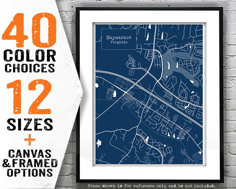 Haymarket Virginia Blueprint Map Poster Art Print Item T4817 - Etsy