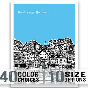 Boothbay Harbor Maine Skyline Poster Art Print Item T1521 - Etsy