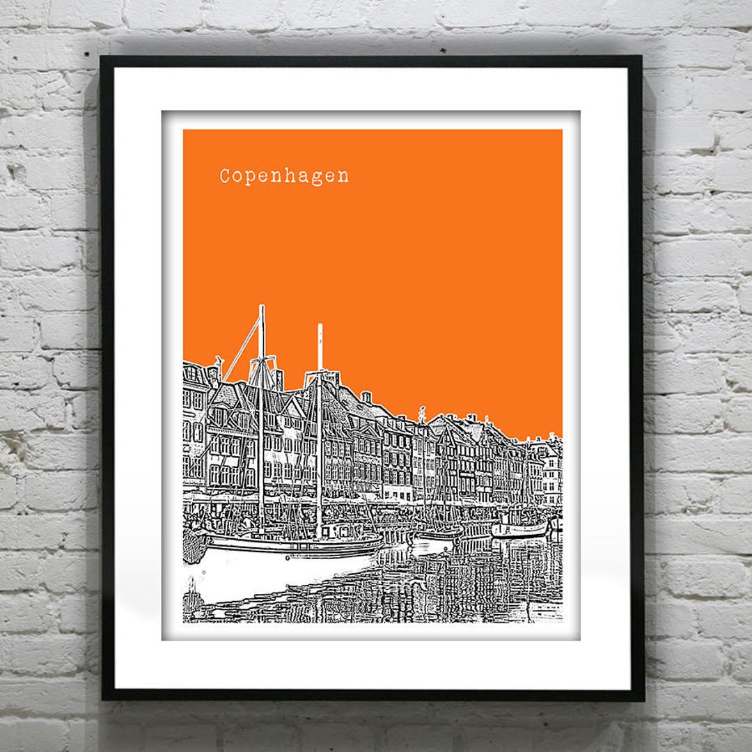 Copenhagen Denmark City Skyline Poster Art Print Item T3055 - Etsy