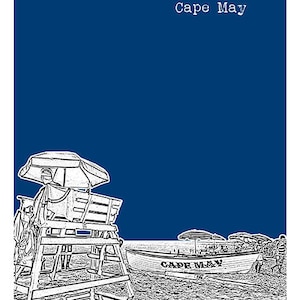 Cape May New Jersey Poster Print Art NJ Shore Skyline Item T2180 - Etsy