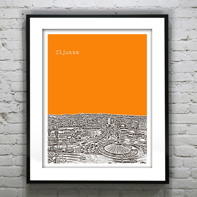Tijuana Poster Art Skyline Print Baja Mexico - Etsy