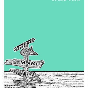 Grand Turk Skyline Poster Art Turk and Caicos Islands - Etsy