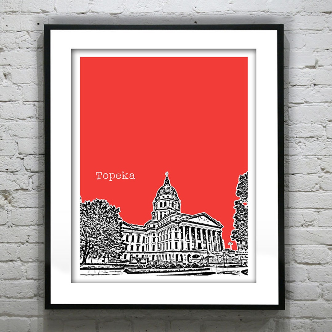 Topeka Kansas Poster Art Skyline Print KS - Etsy
